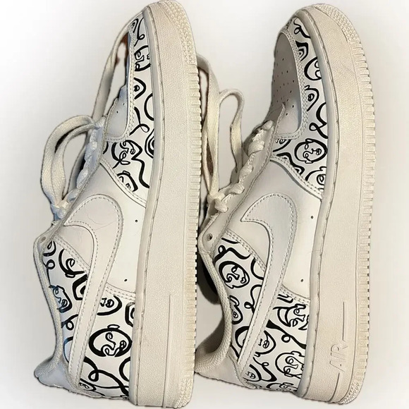 Nike | Shoes | Nike Air Force Custom Sharpie Lineart Sneakers One Of A ...